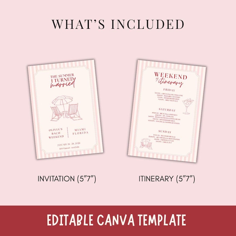 The Summer I Turned Married Invitation Template | Editable Canva ...