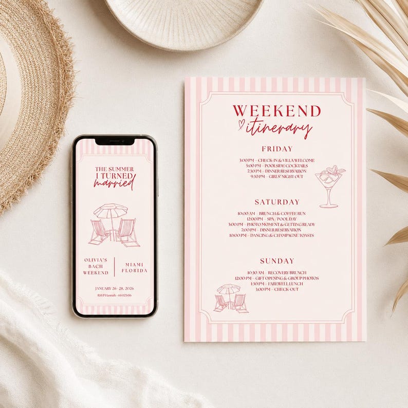 The Summer I Turned Married Invitation Template | Editable Canva ...