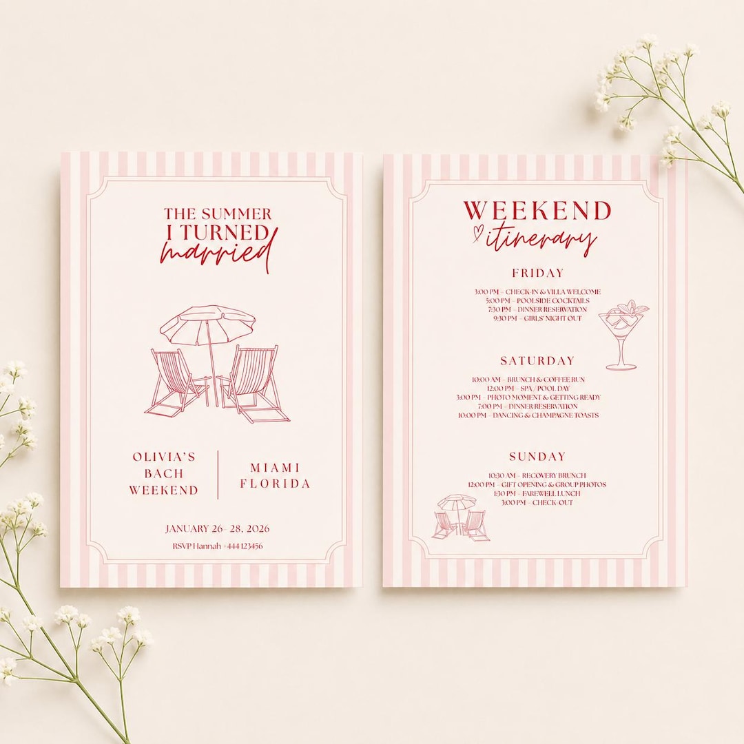 The Summer I Turned Married Invitation Template | Editable Canva ...