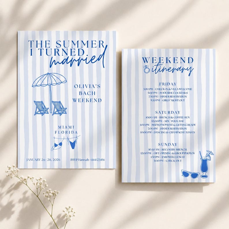 The Summer I Turned Married Invitation & Itinerary Template | Coastal ...