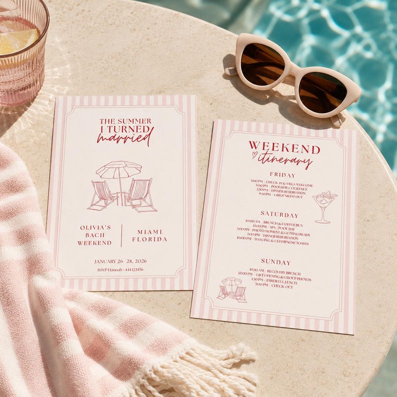 The Summer I Turned Married Invitation Template | Editable Canva ...