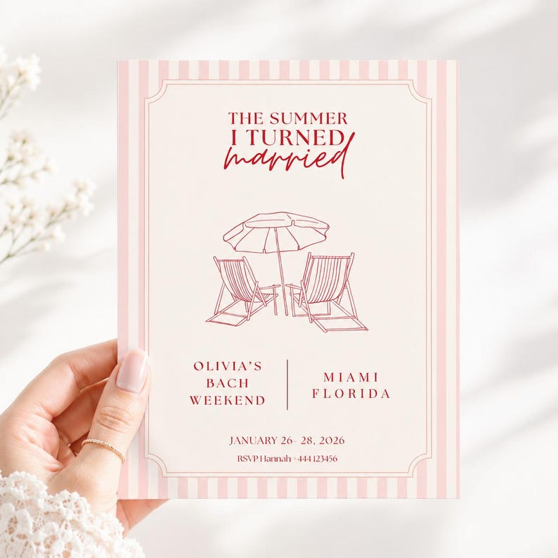 The Summer I Turned Married Invitation Template | Editable Canva ...
