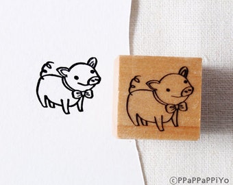 Pig stamp rubber stamp animal stamp small pig coworker | Etsy