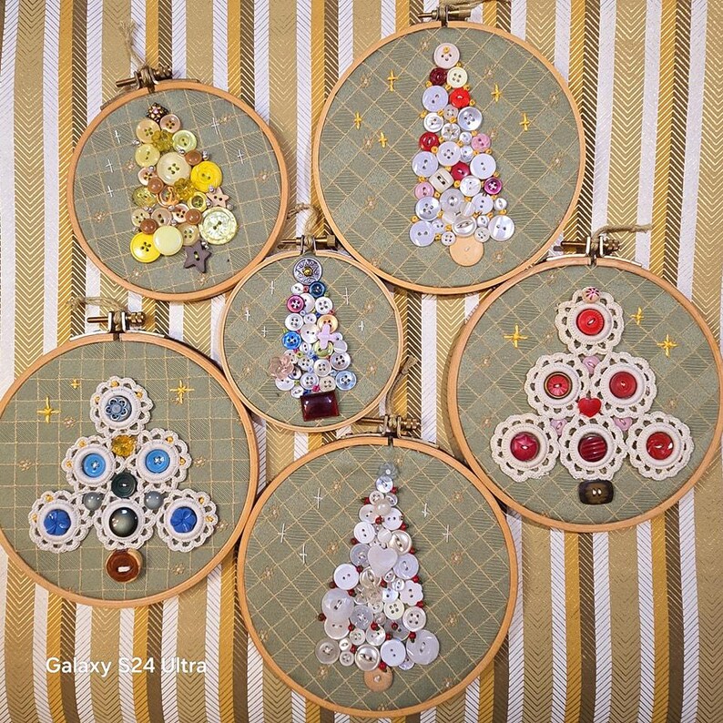Vintage Button Tree on Embroidery Hoop - Handmade, Slow Stitched - Etsy