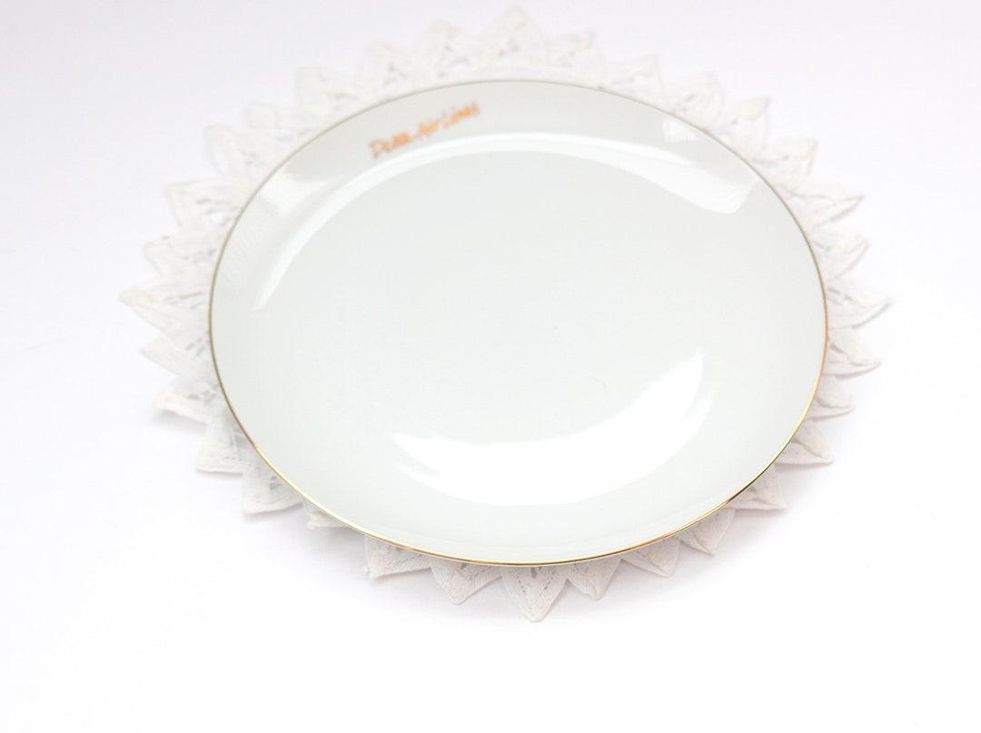 Vintage Delta Airlines First Class Plate Abaco Trading 7.75" Gold Trim ...