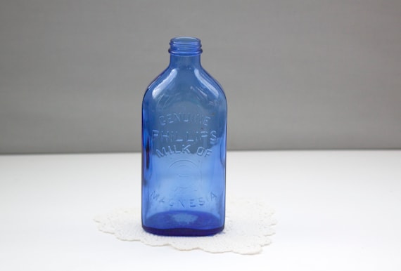 Vintage Milk of Magnesia Large Glass Bottle Cobalt Blue - Etsy