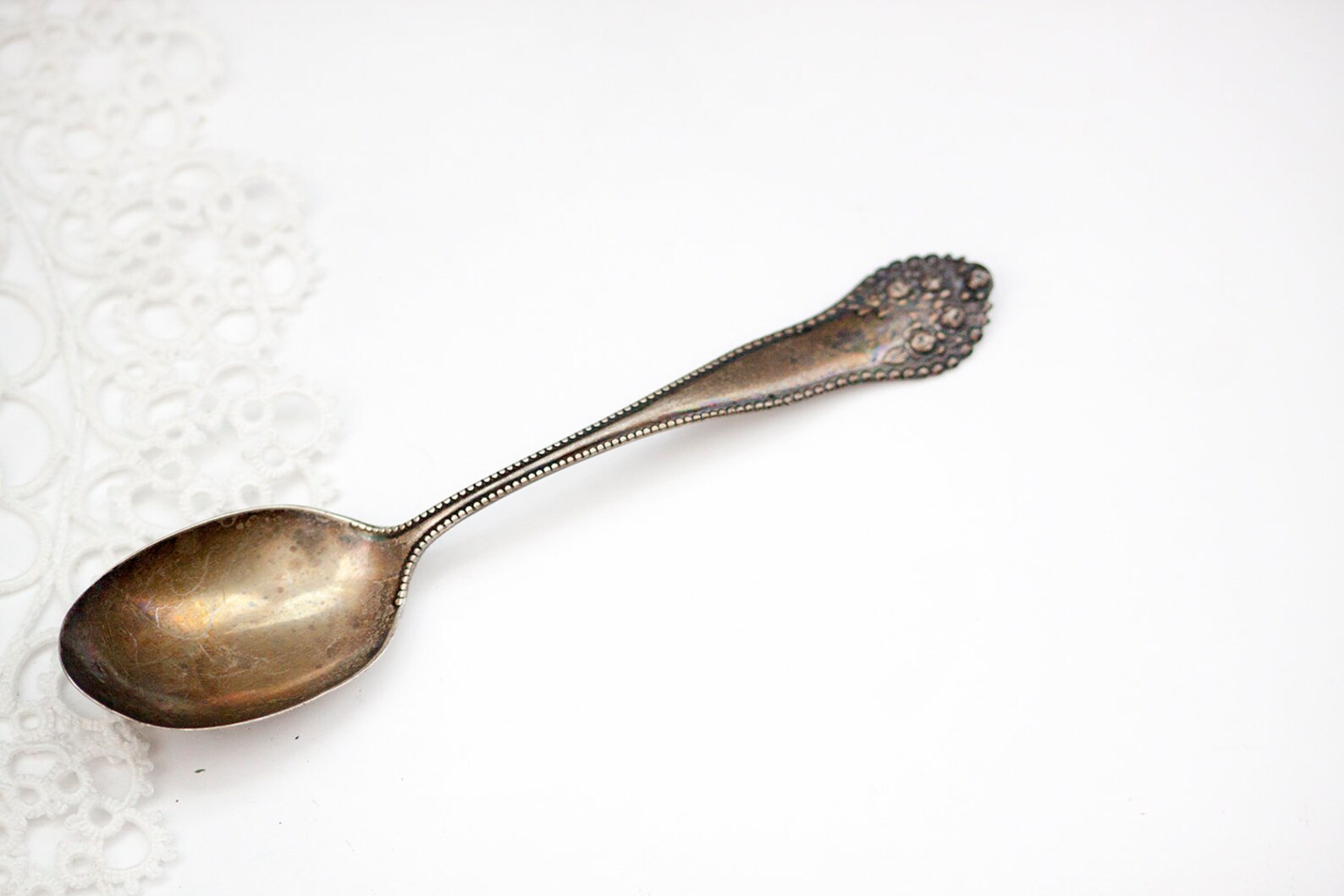 Ornate Sterling Silver Spoon With D Lion and Anchor | Etsy