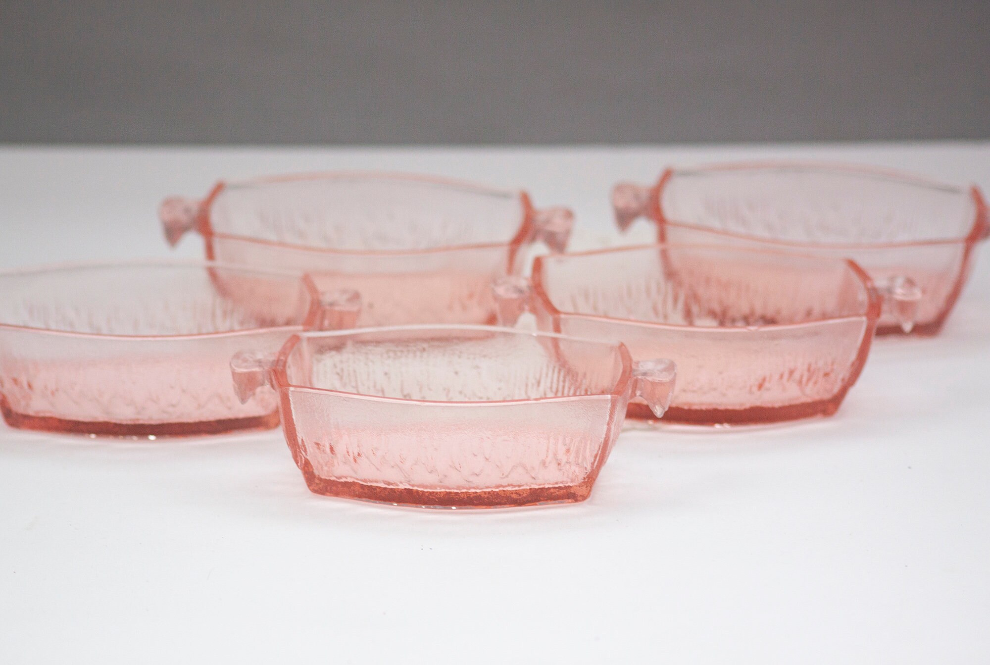 Vintage Pink Glass Dessert Dish Rectangle With Tabbed Handles - Etsy.de