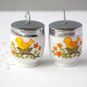 Vintage Lorrie Design Yellow Bird Egg Coddlers Japan Pair or Set - Etsy
