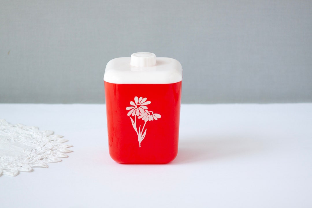 Lustro Ware Red & White Canister With Flower Size 109 Canister for ...