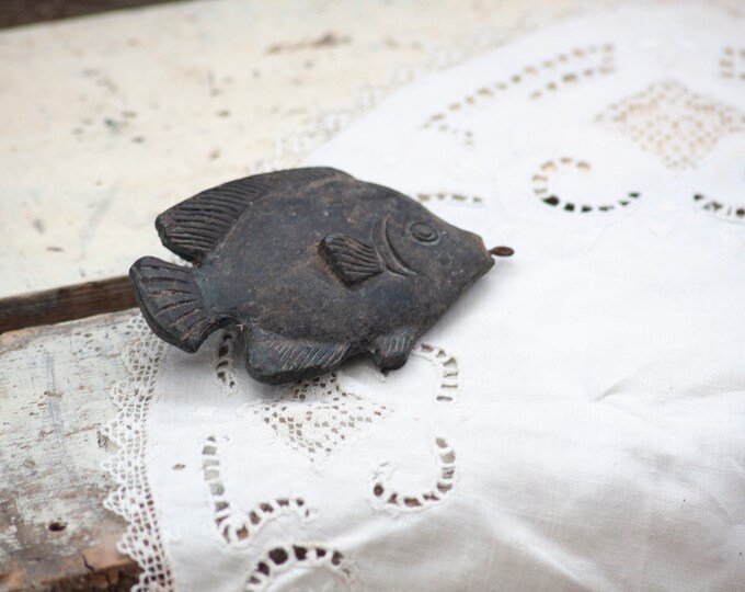Vintage Rustic Metal Fish With Hook - Etsy