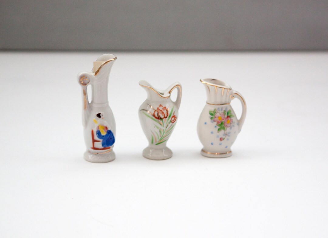 Mini White Pitchers, Three Assorted Miniatures Made in Japan - Etsy