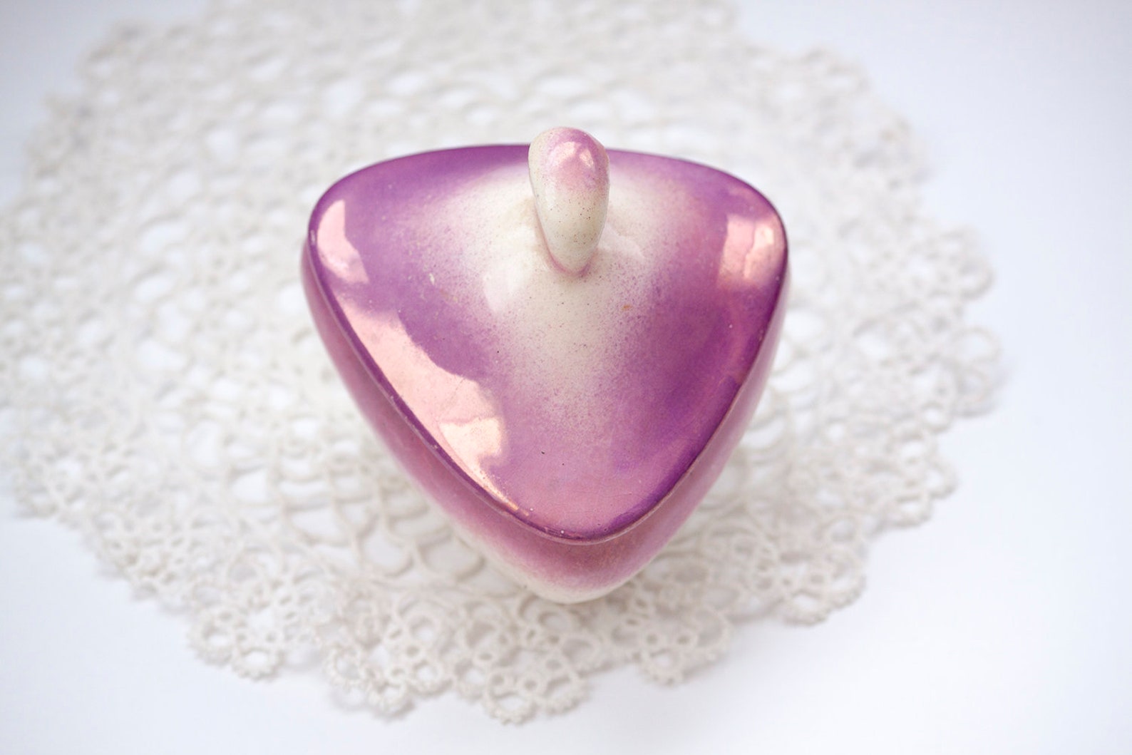 Vintage Art Deco Lidded Trinket Dish or Sugar Bowl Triangle - Etsy