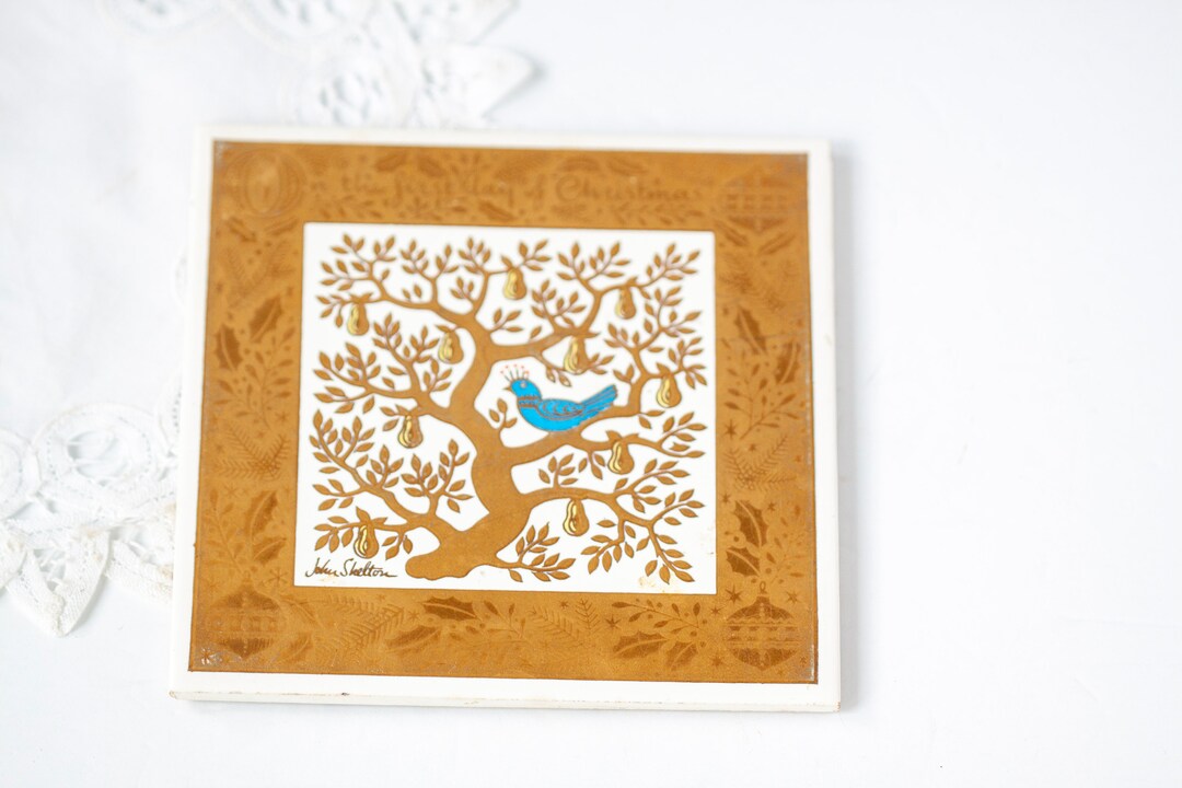 Vintage Berggren First Day of Christmas Trivet Tile Partridge in a Pear ...