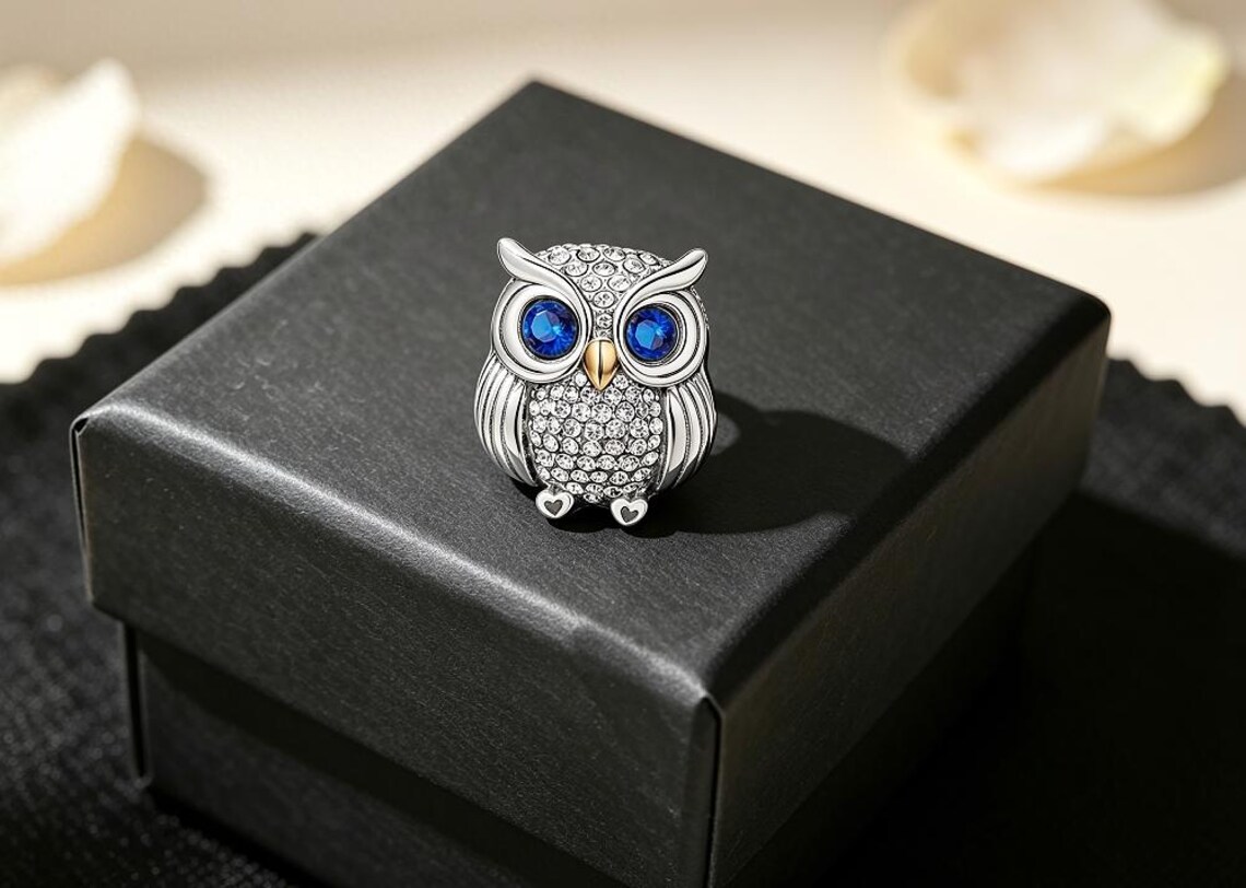Owl Charm Pendant, Pandora Compatible, With Sparkling Crystals for ...