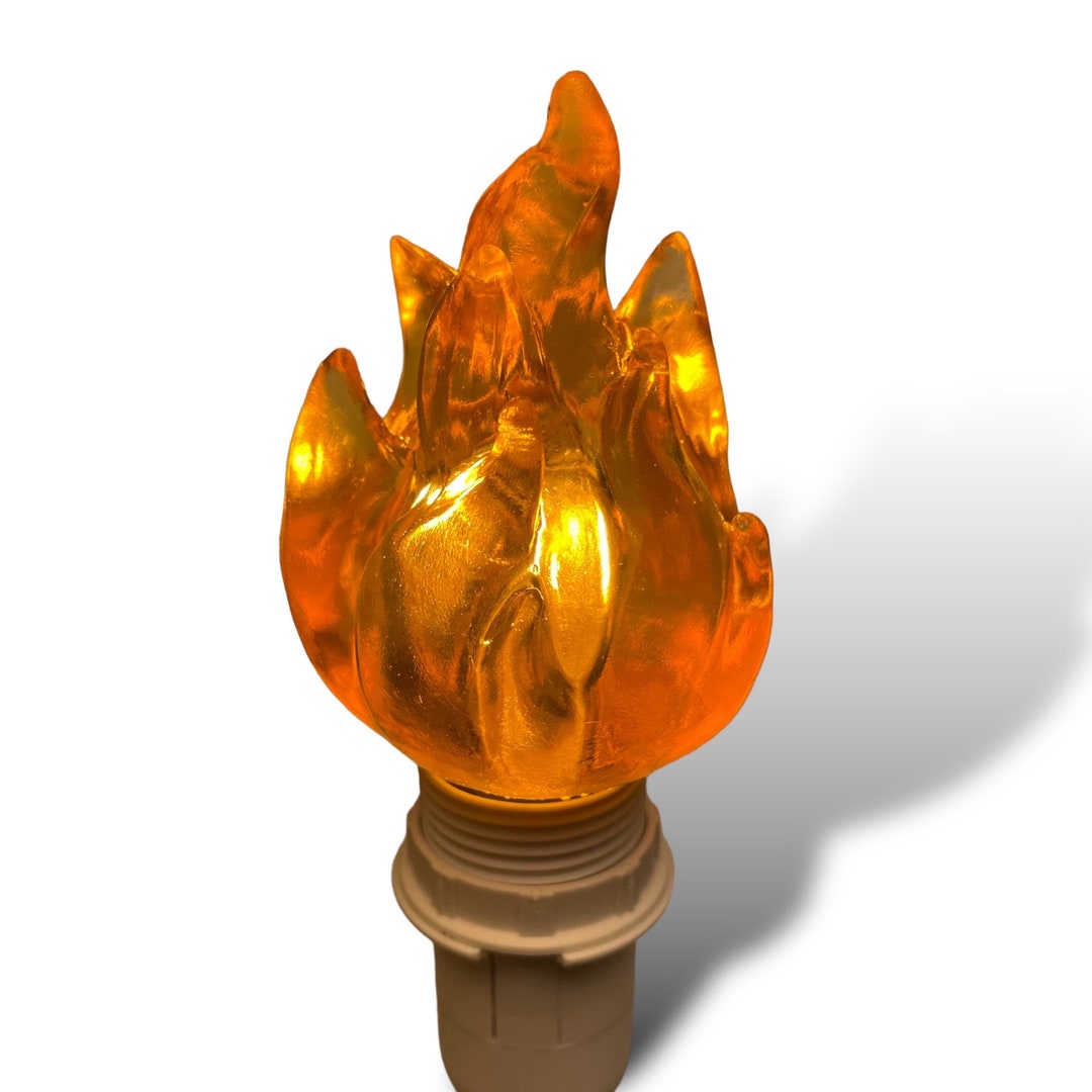 Flame Bulb, 3D Resin Fire, LED Light Bulb, 20W E12 Candelabra ...