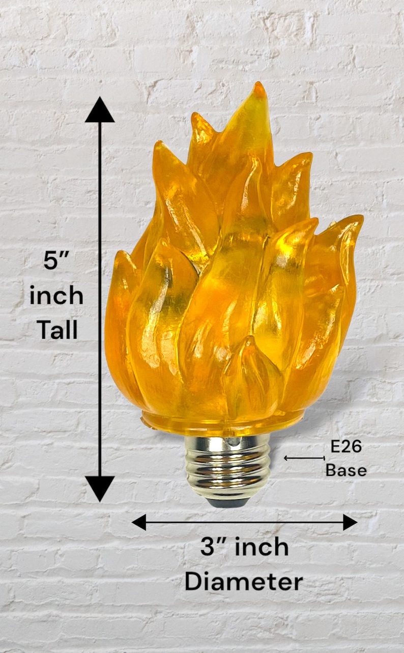 Flame Bulb, Non-flickering 3D Resin Fire, LED Light Bulb, Dimmable, 40W ...