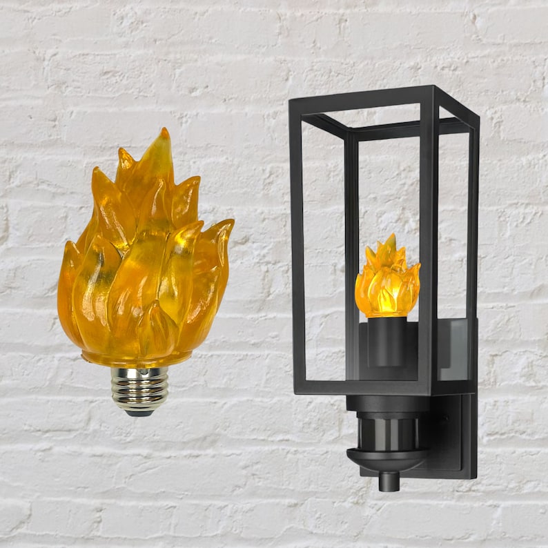 Flame Bulb, Non-flickering 3D Resin Fire, LED Light Bulb, Dimmable, 40W ...