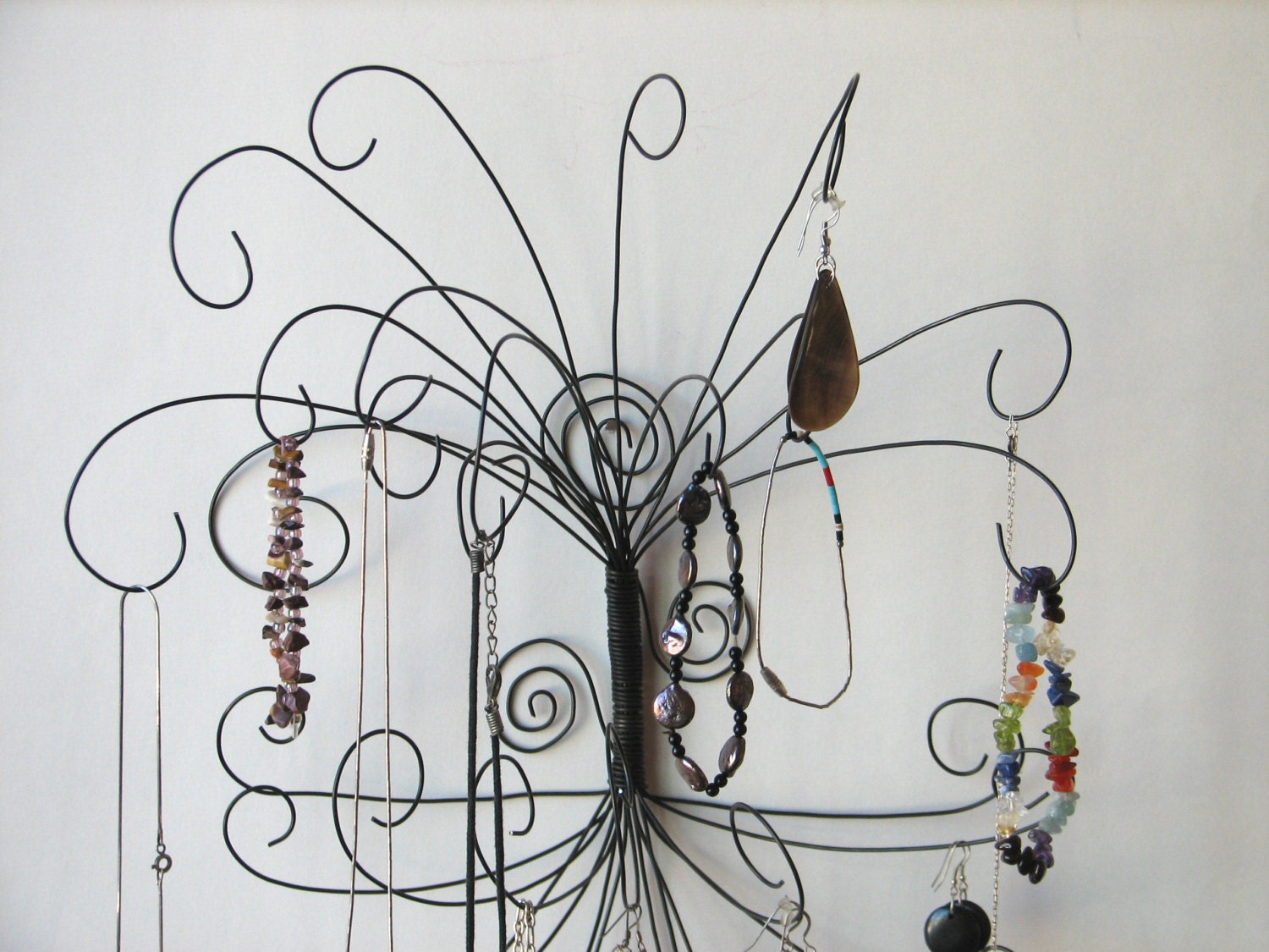 Wall Mounted Jewelry Organizer, Jewelry Tree Display Wire Wall Mount ...