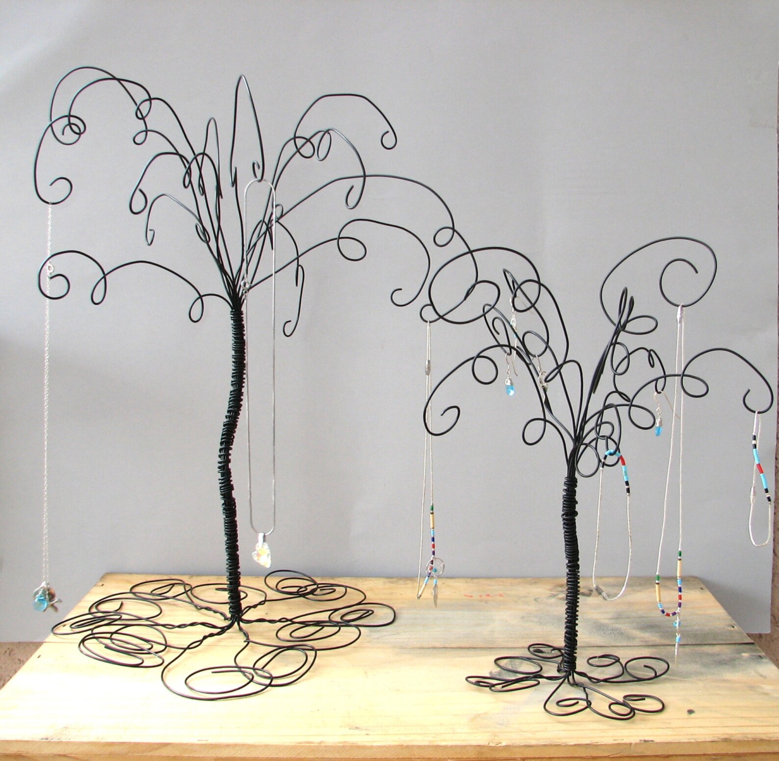 2 Wire Jewelry Tree Stands , Earring, Rings,bracelets, Organizer ...