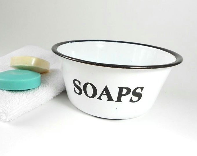 Vintage Enamelware Bowl Enamel Soap Dish French Farmhouse Decor - Etsy
