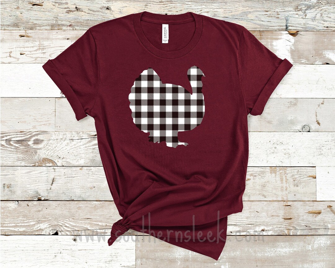 Buffalo Plaid Burgundy Turkey Shirt - Etsy