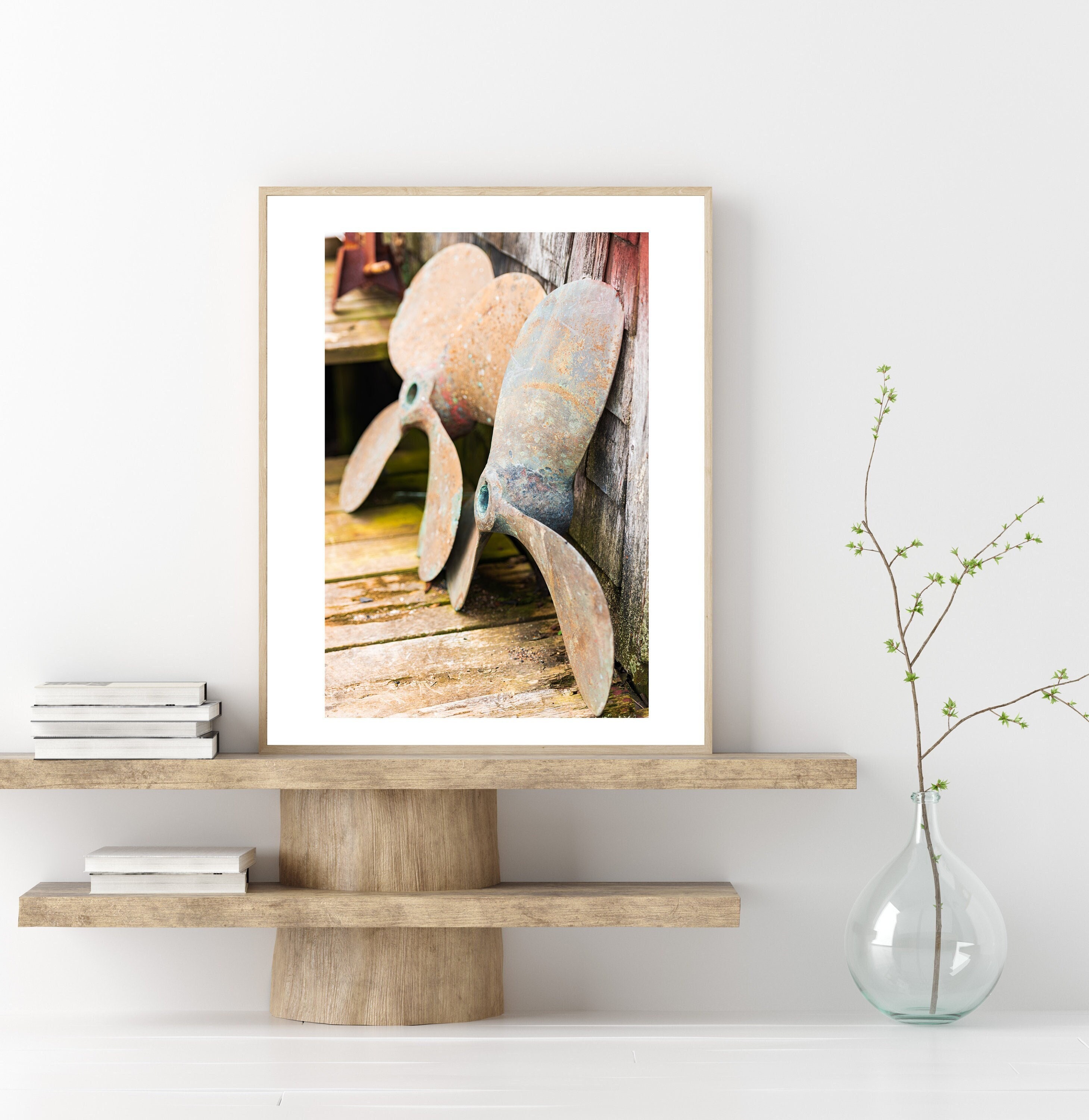 Close-up Boat Propeller Art Print Nautical Photography Wall Art Rusty ...