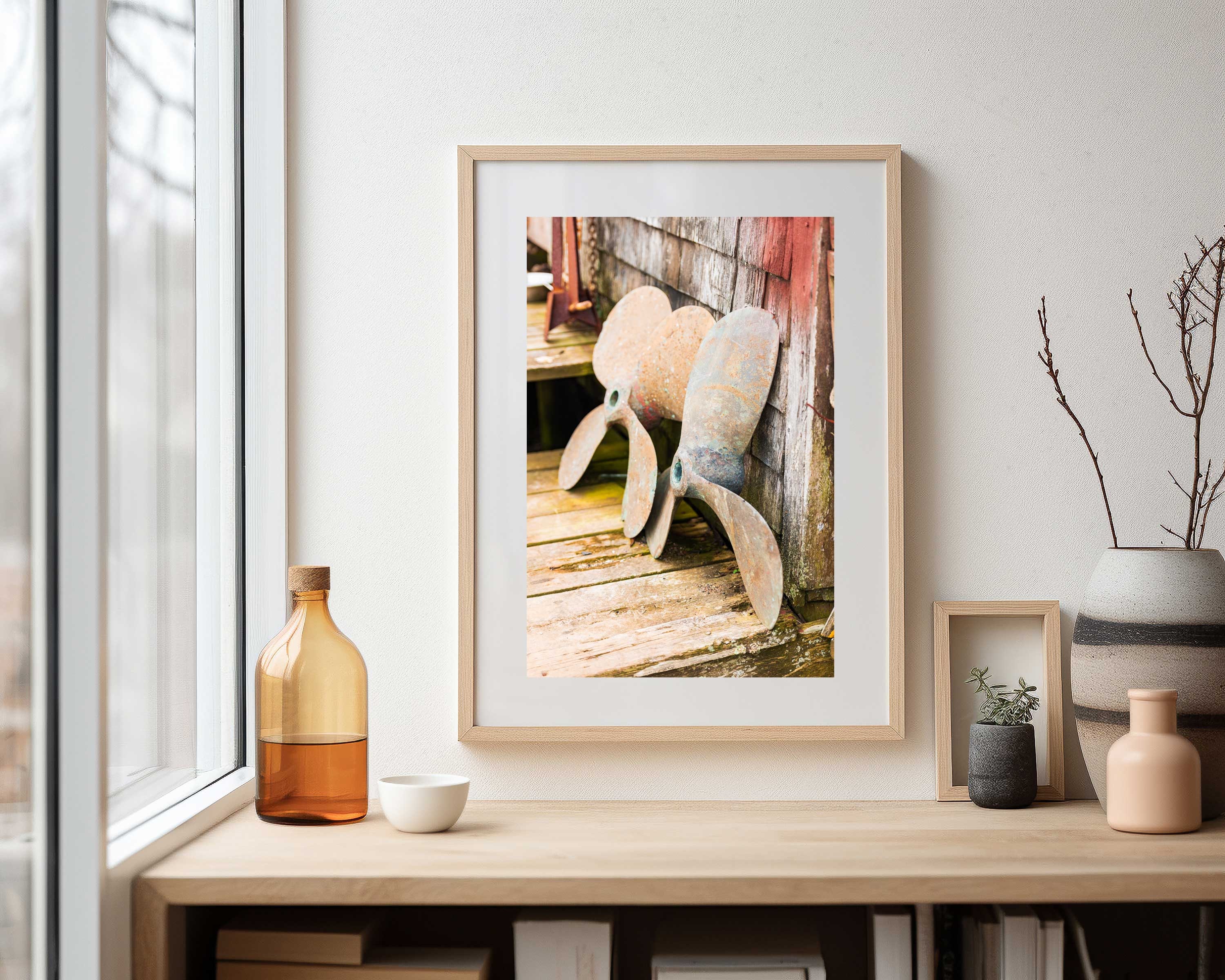 Black and White Boat Propeller Print Nautical Print Boat Photography ...