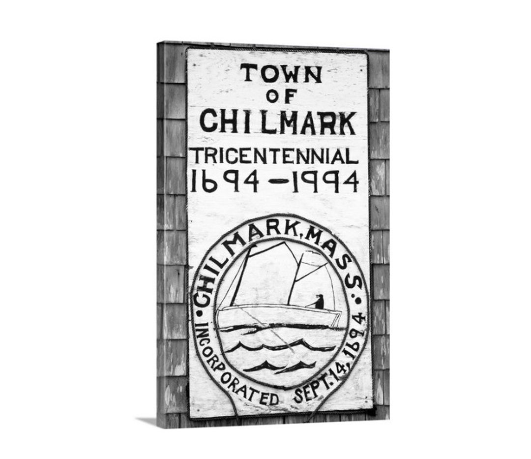 Town of Chilmark MA Signage Photography Canvas - Large Menemsha Wall ...