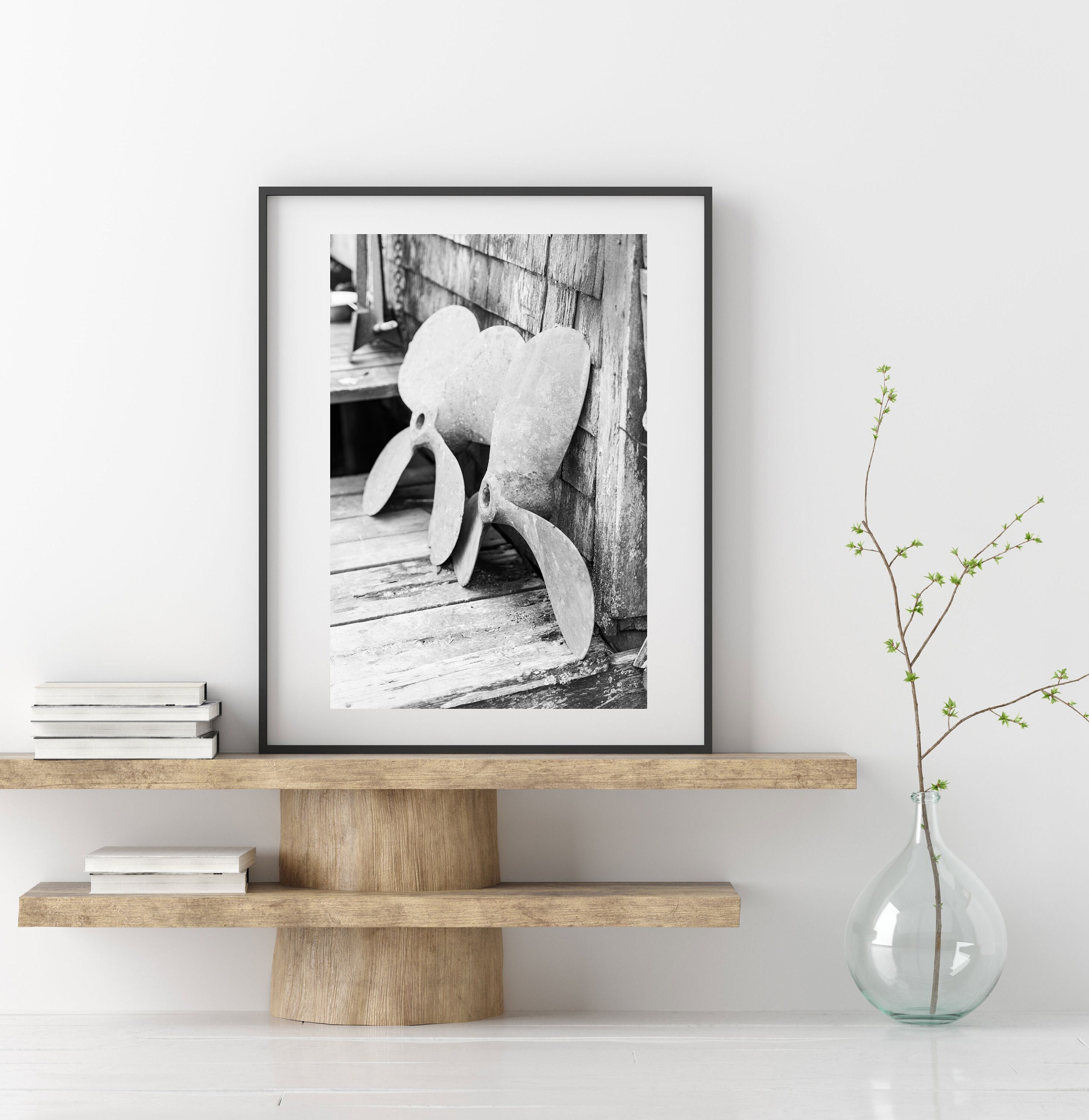 Black and White Boat Propeller Print Nautical Print Boat Photography ...