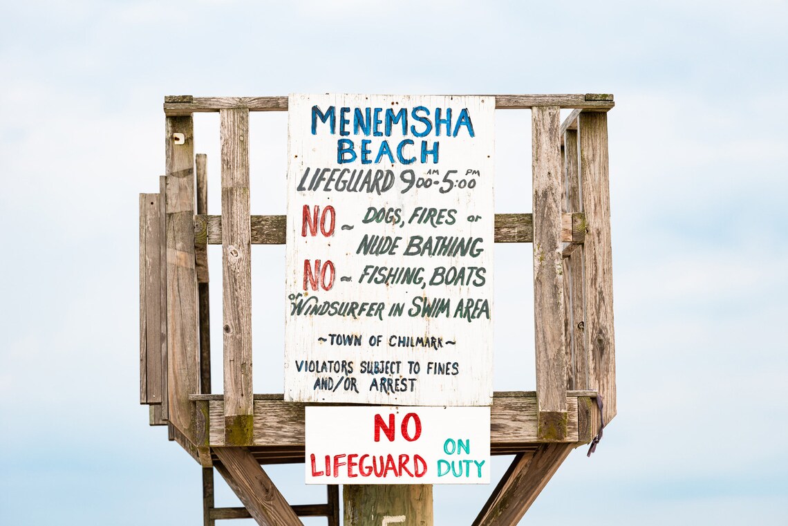 Menemsha Public Beach Sign Photograph Martha's Vineyard Photography ...