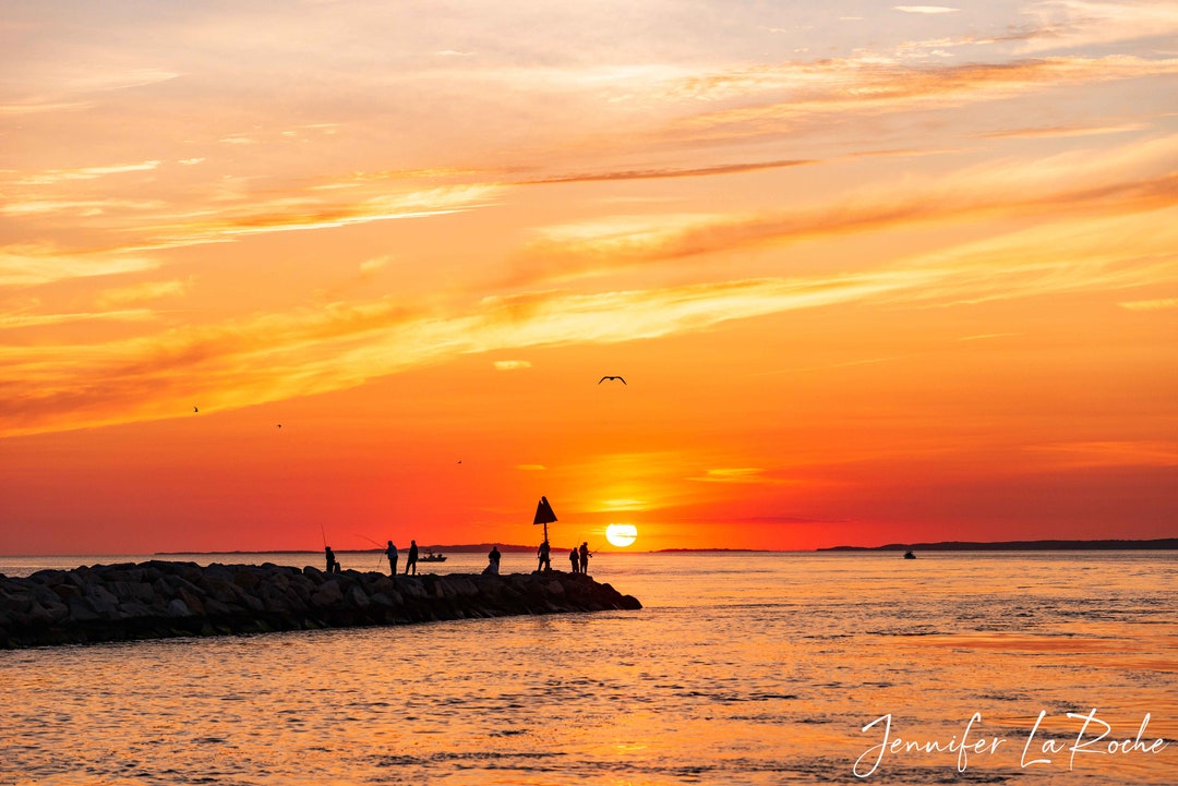 Menemsha Sunset Art Print Vibrant Wall Art Ocean Sunset Photo Marthas ...