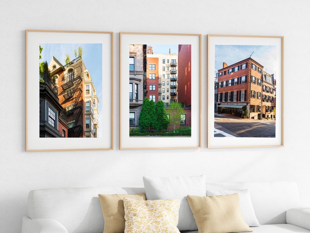 Boston Prints Set of 3 Boston Photography Print Set Beacon Hill Boston ...