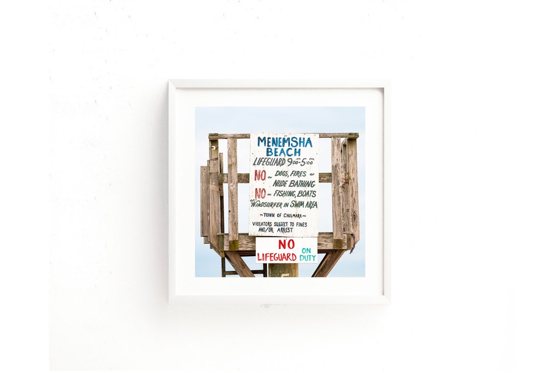 Menemsha Public Beach Sign Photograph Martha's Vineyard Photography ...