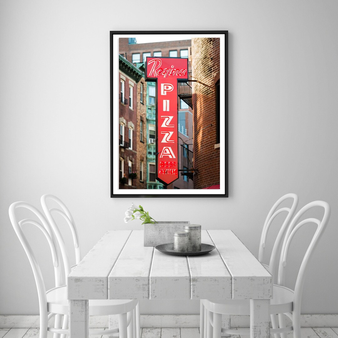 Regina Pizza Sign Photo Etsy Pizza Wall Art North End Boston ...