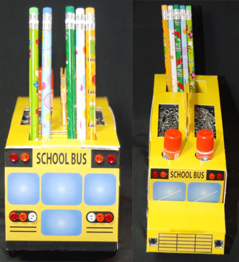 School Supply Bus Printable Pattern | Teacher Gift | Classroom Decor ...