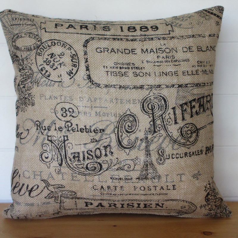 French Script Pillow - Etsy