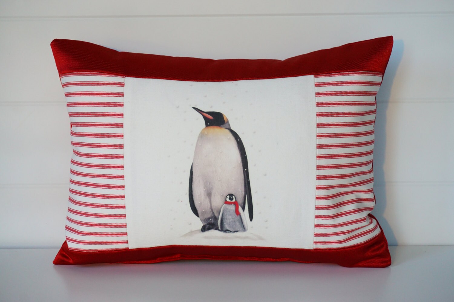 Christmas Penguin Pillow Baby Penguin Cushion Holiday Throw | Etsy