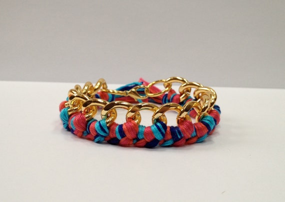 Items similar to Chunky Woven Chain Bracelet on Etsy