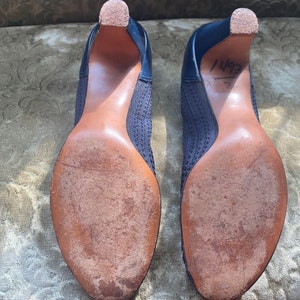 1950s Navy Mesh Peeptoe Pumps 10AA - Etsy