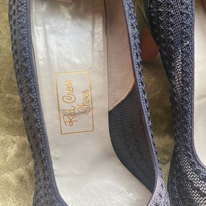1950s Navy Mesh Peeptoe Pumps 10AA - Etsy