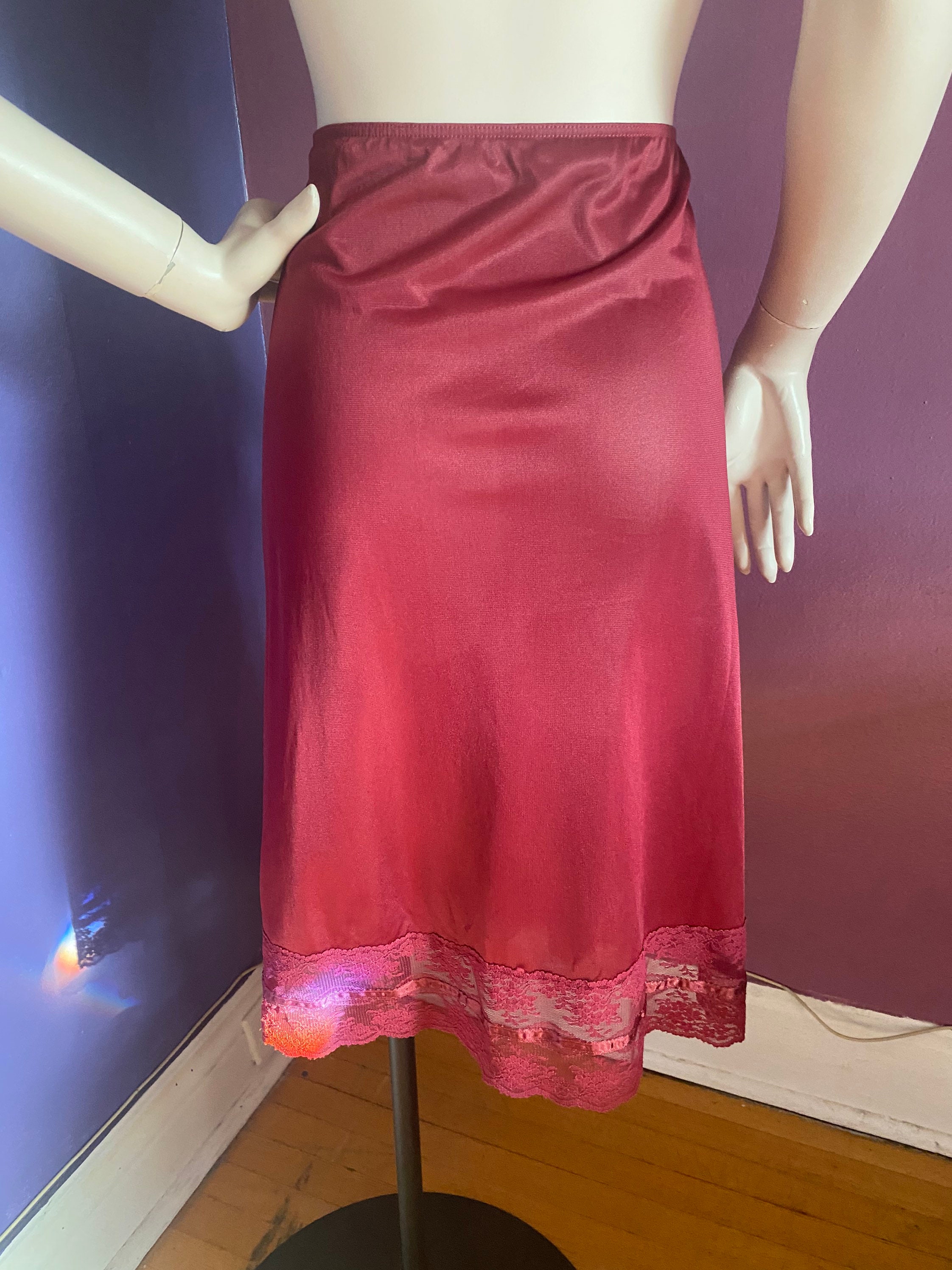 1970s Burgundy Half Slip L XL Volup - Etsy