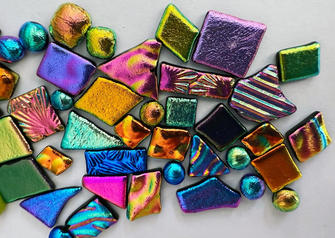 Tiny Dichroic Tiles Mosaic Jewelry Supply - Etsy