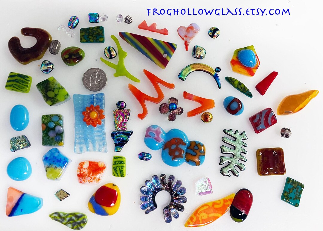 Glass Collage Pieces Unique Fused Shapes - Etsy