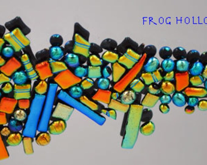 Dichroic Glass Tiles, Bright Electric Colors, Blue, Copper & Gold ...
