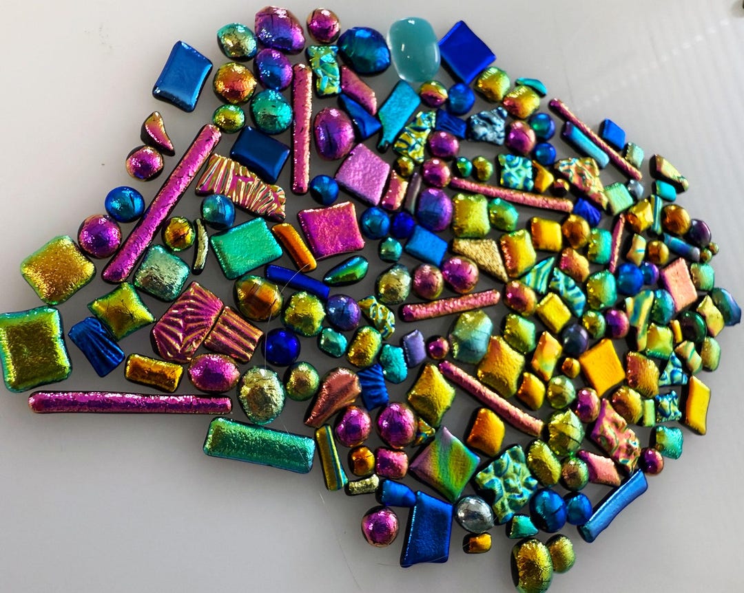 Dichroic Bits Tiny Tiles Mosaic Jewelry Supply - Etsy