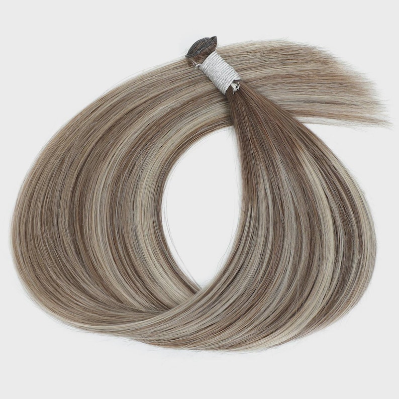 Genius Weft Hair Extensions #8a/8a/1001 Ash Brown and Pearl Blonde ...