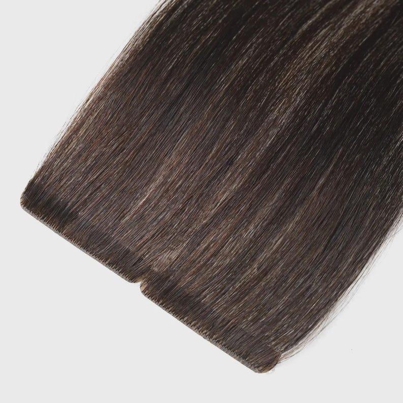 Invisible Tape in Human Hair Extensions Dark Chocolate Brown | Seamless ...