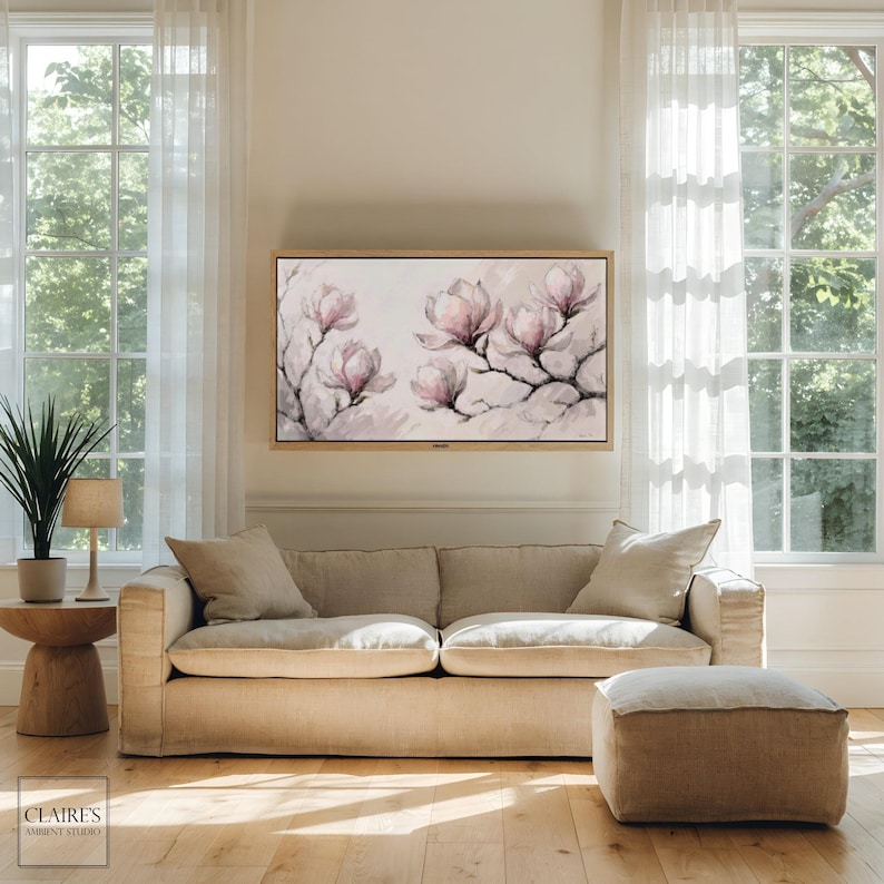 Magnolia Art for Samsung Frame TV | Soft Botanical Artwork for Calm ...