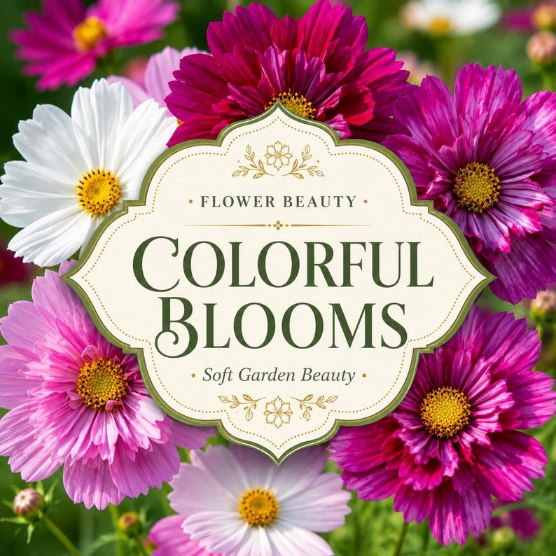 Cosmos Flower Seed Mix – 500 Seeds for Planting, Colorful Wildflower ...